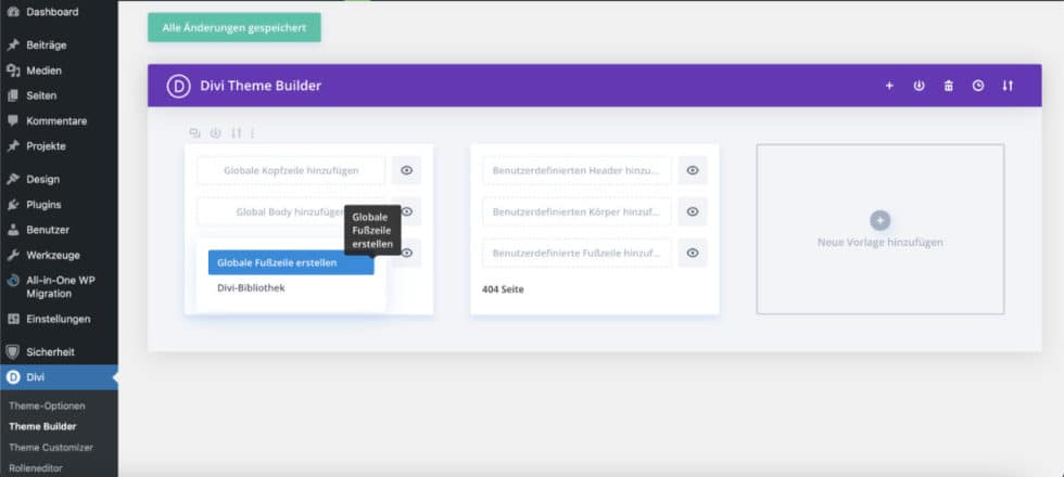 Divi Footer Layout erstellen und anpassen 2025