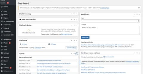 WordPress Admin Dashboard: Zugang und Nutzung des WP-Admins